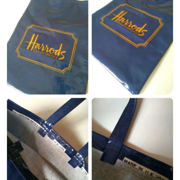 Harrods | Bags | Harrods Canvas Vinyl Shopping Tote Bag | Poshmark